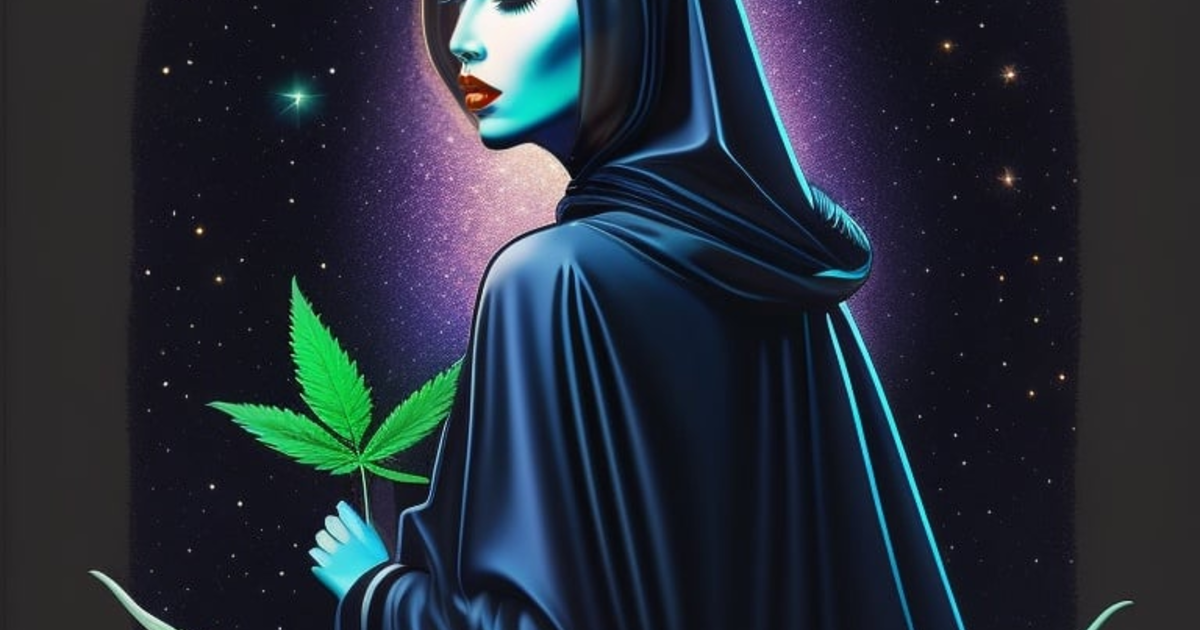 Lexica - Weed goddess in a nun habit in heaven wrapped in a tall ...