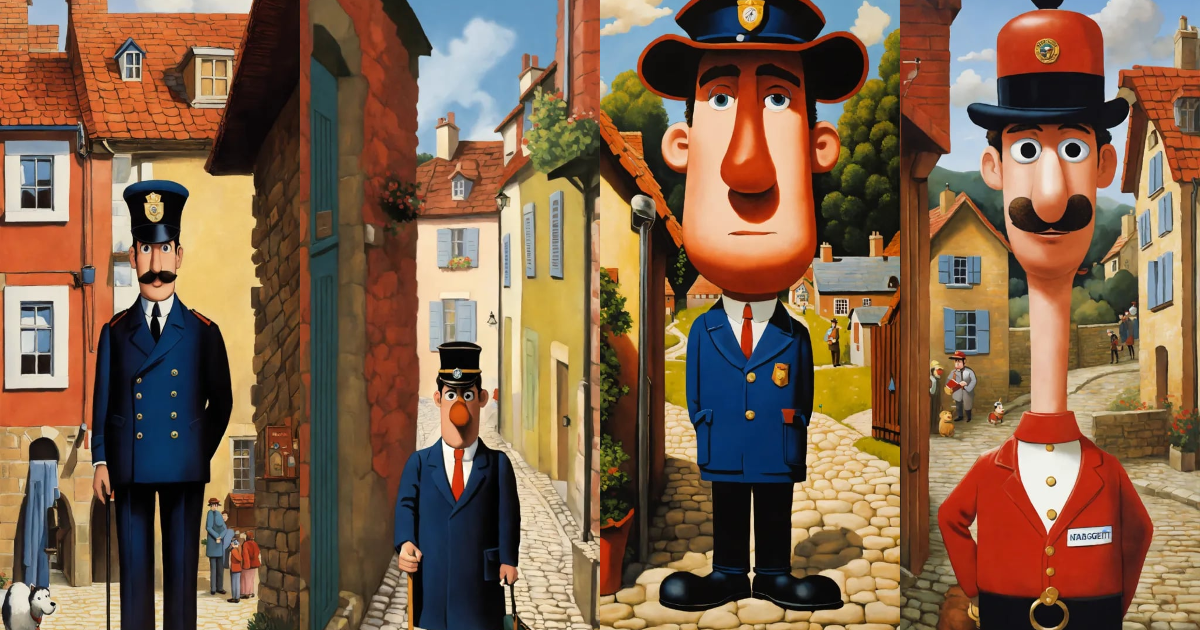 Lexica - Fine illustration of the comedy cartoonish character "postman ...