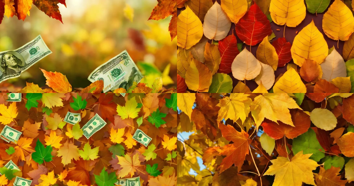 Lexica - Autumn. Falling leaves that turn into dollars.