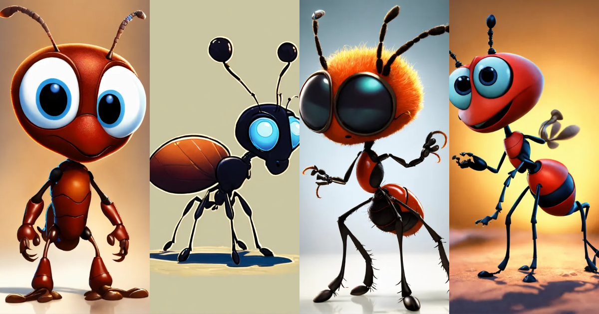Lexica - A cartoon ant, concept art by Pixar, cgsociety, character ...