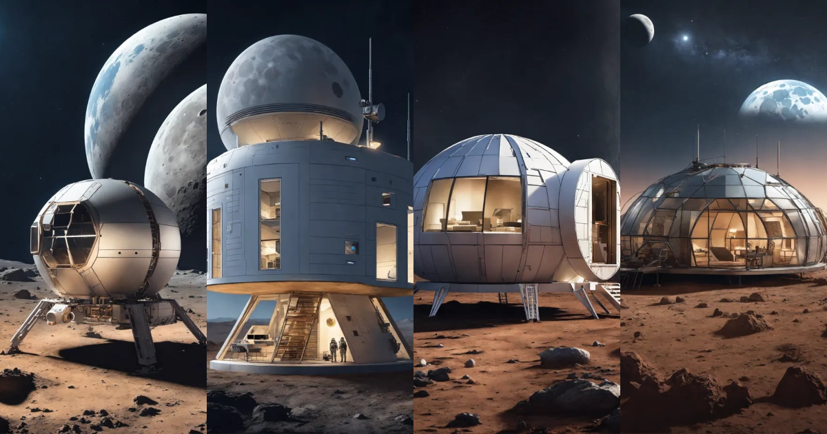 Lexica - Generate a high-res image of a pioneering lunar habitat ...