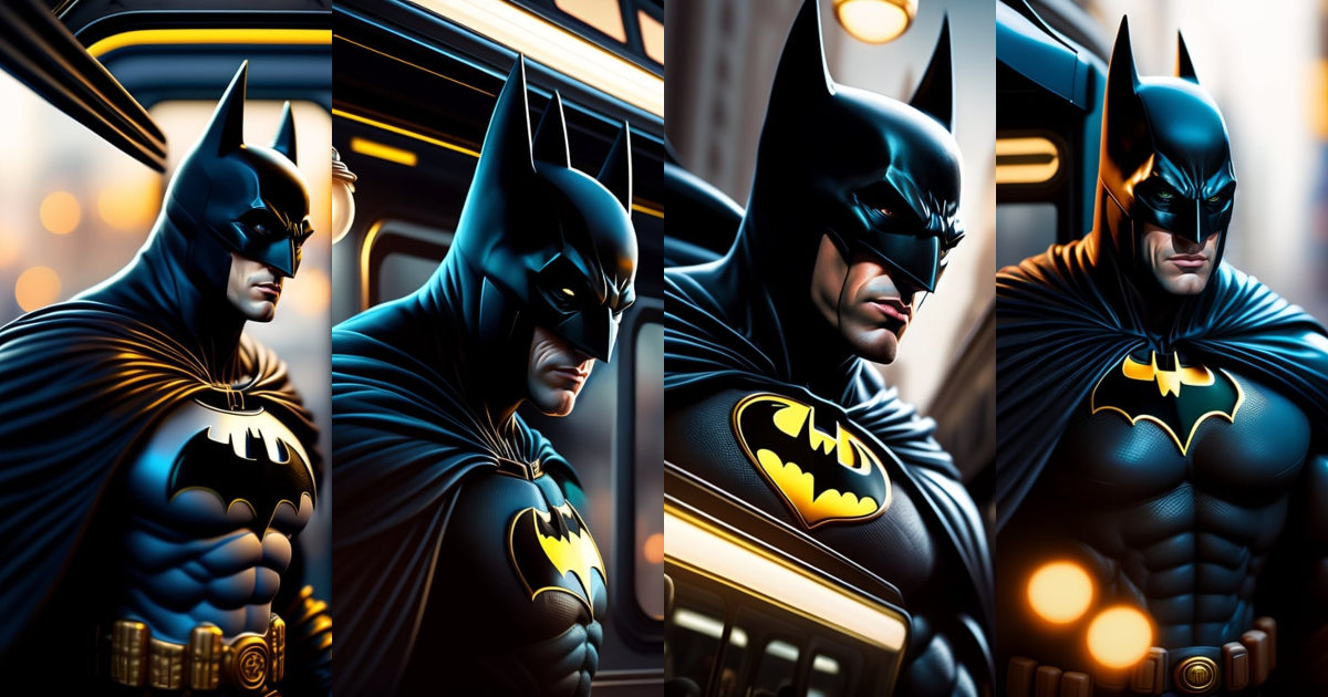 Lexica - Batman in an akward pose in a tramway, higly detailed, in a ...