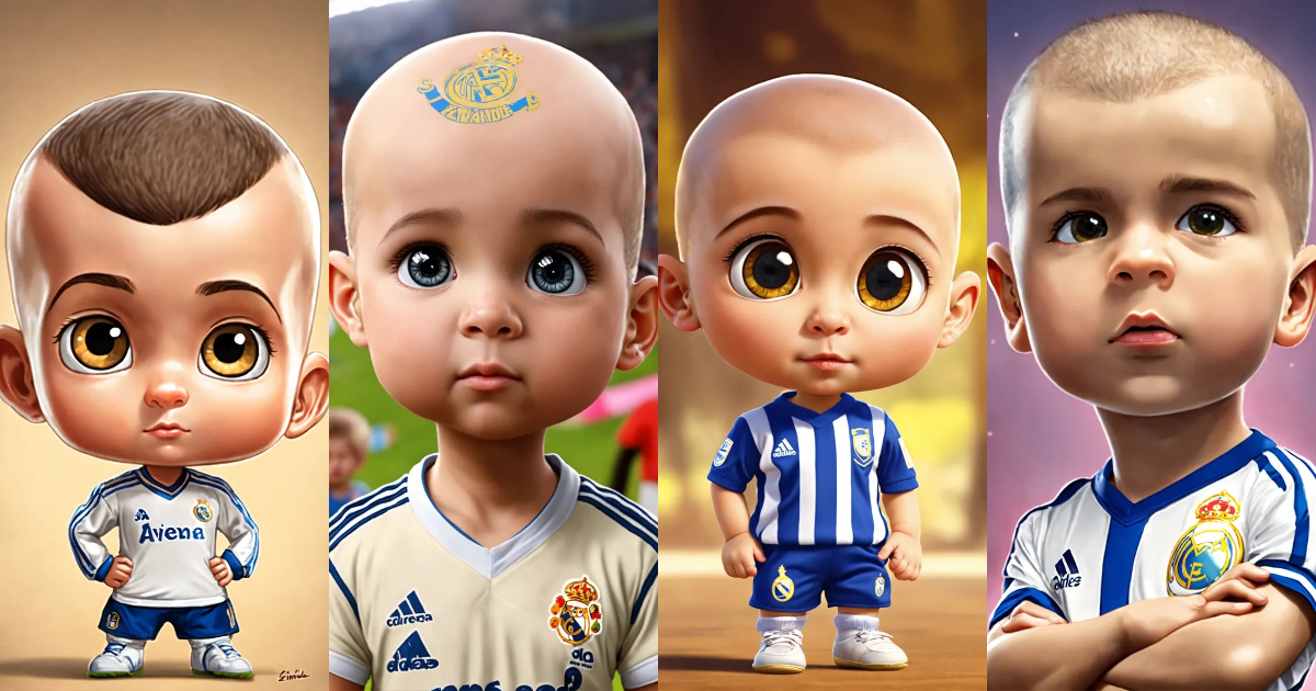 Lexica - Zinedine Zidane cute baby cartoon big eyes realist