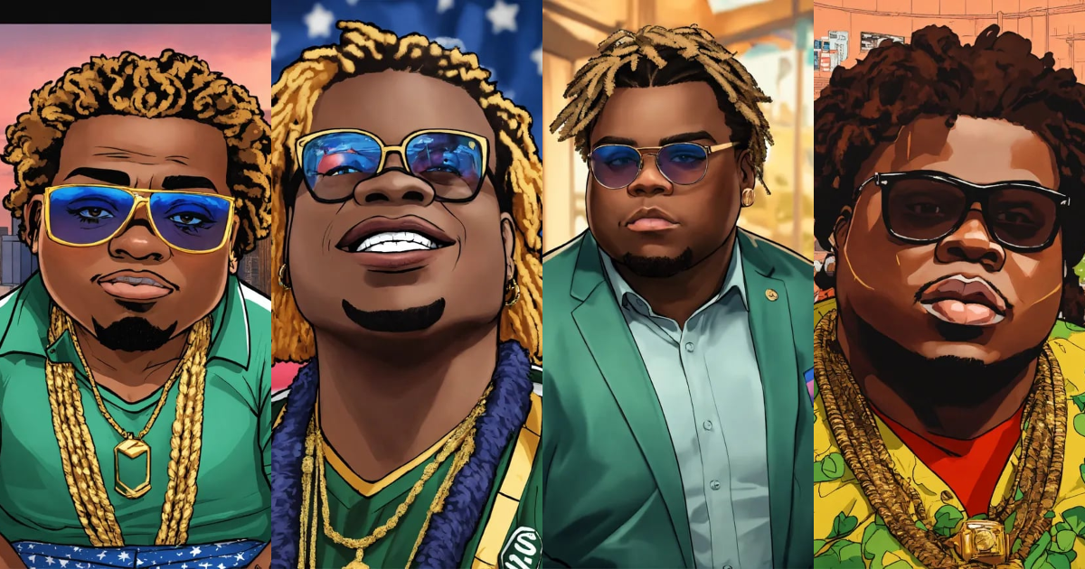 Lexica - Gunna 2023 face in cartoon