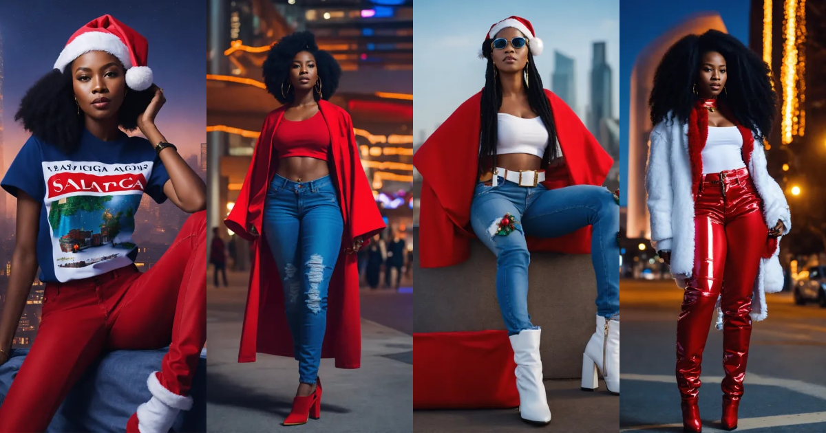 Lexica - A extremely beautiful modern African American Mrs. Santa Claus ...