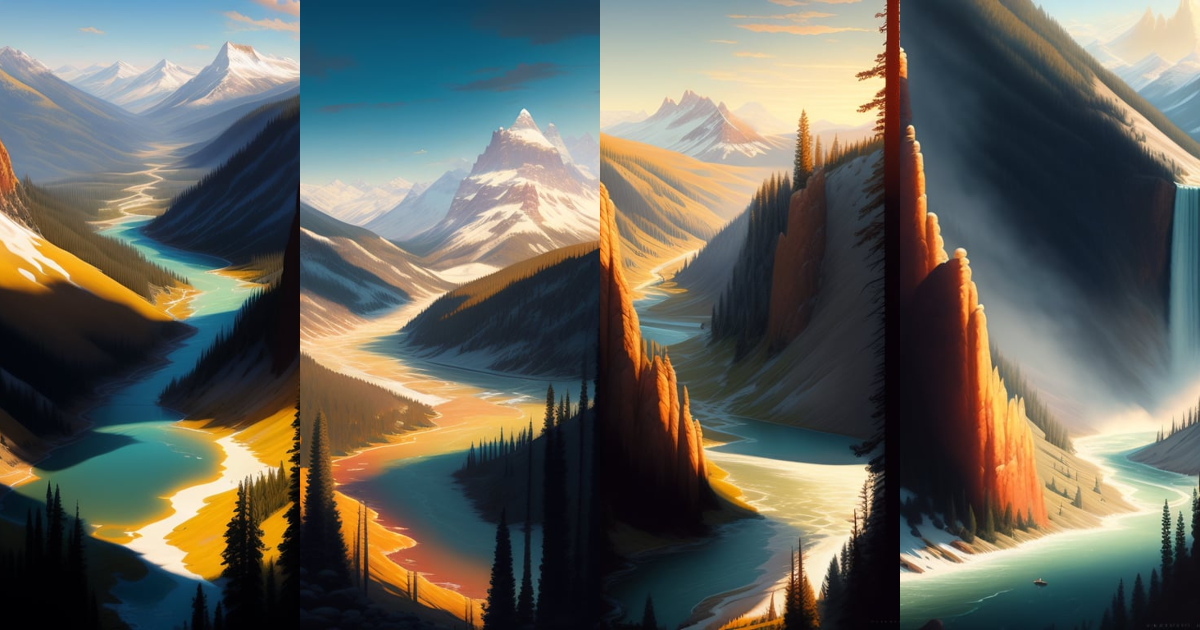 Lexica - Greg rutkowski travel poster yellowstone national park