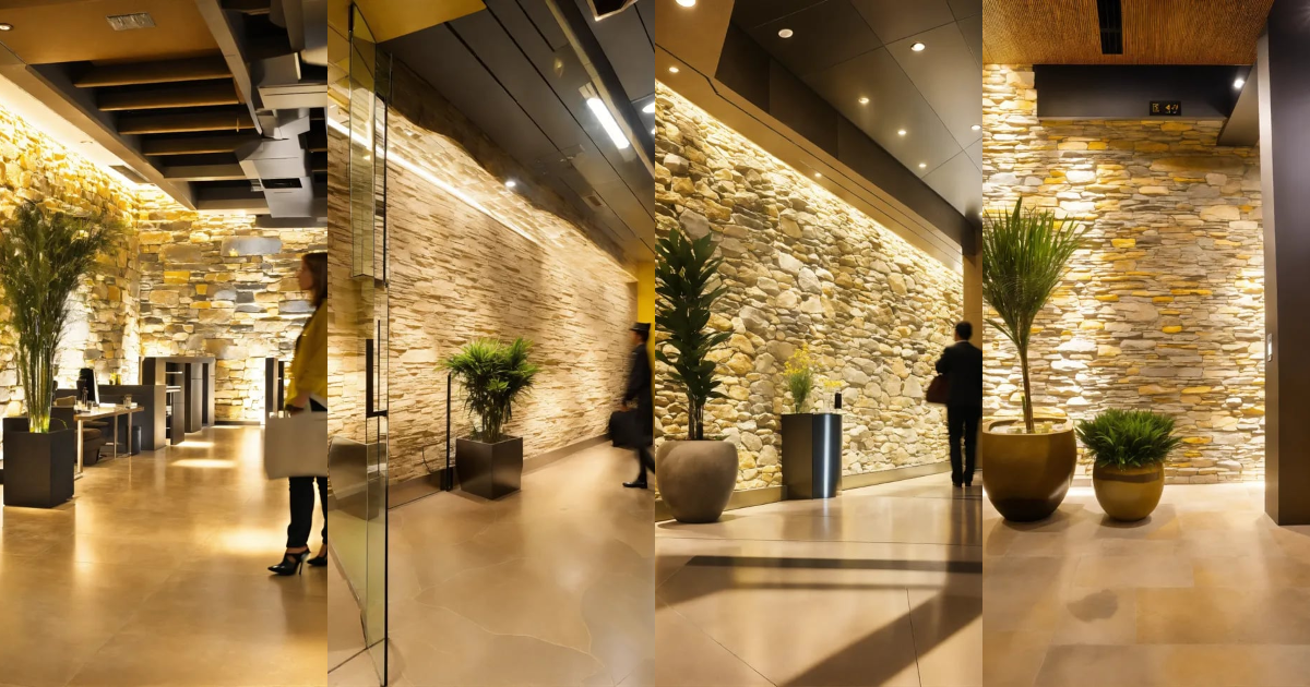 Lexica - Airport corridor, one side of the corridor full height glass ...