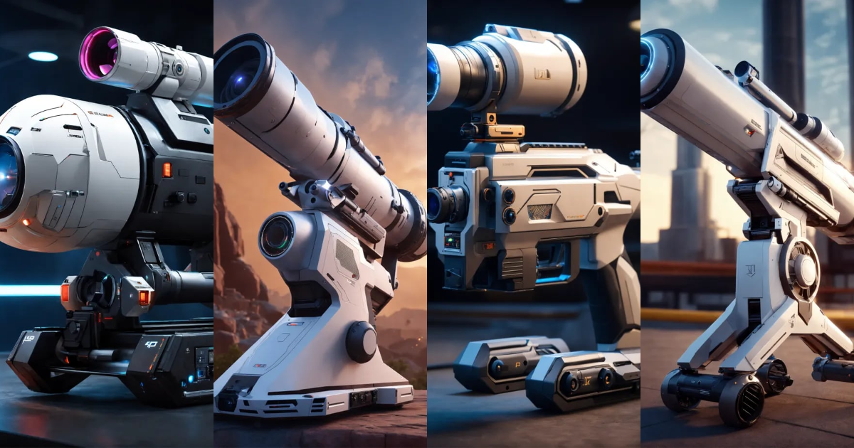 Lexica - Long white sound cannon, handheld rifle, energy weapon,, sleek ...