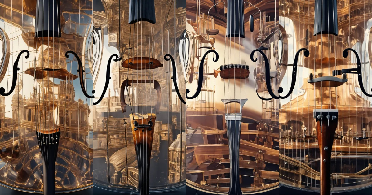 Lexica - A photorealistic closeup view of inside a transparent cello ...
