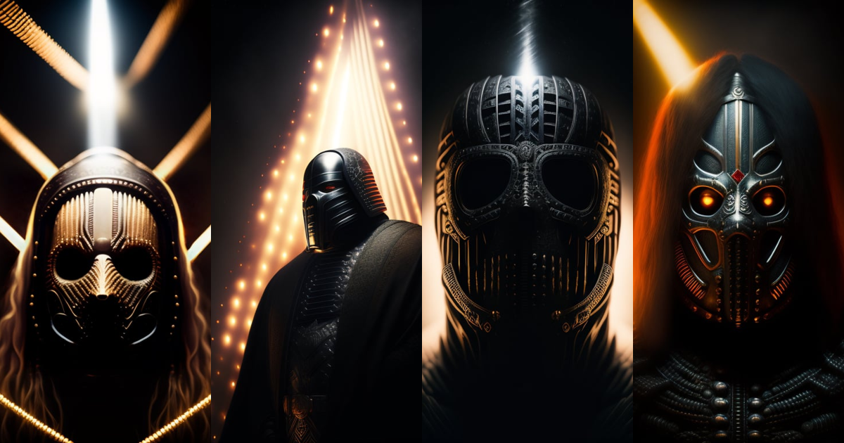 Lexica - Portrait of slipknot, surrounded by beams of light dark ...