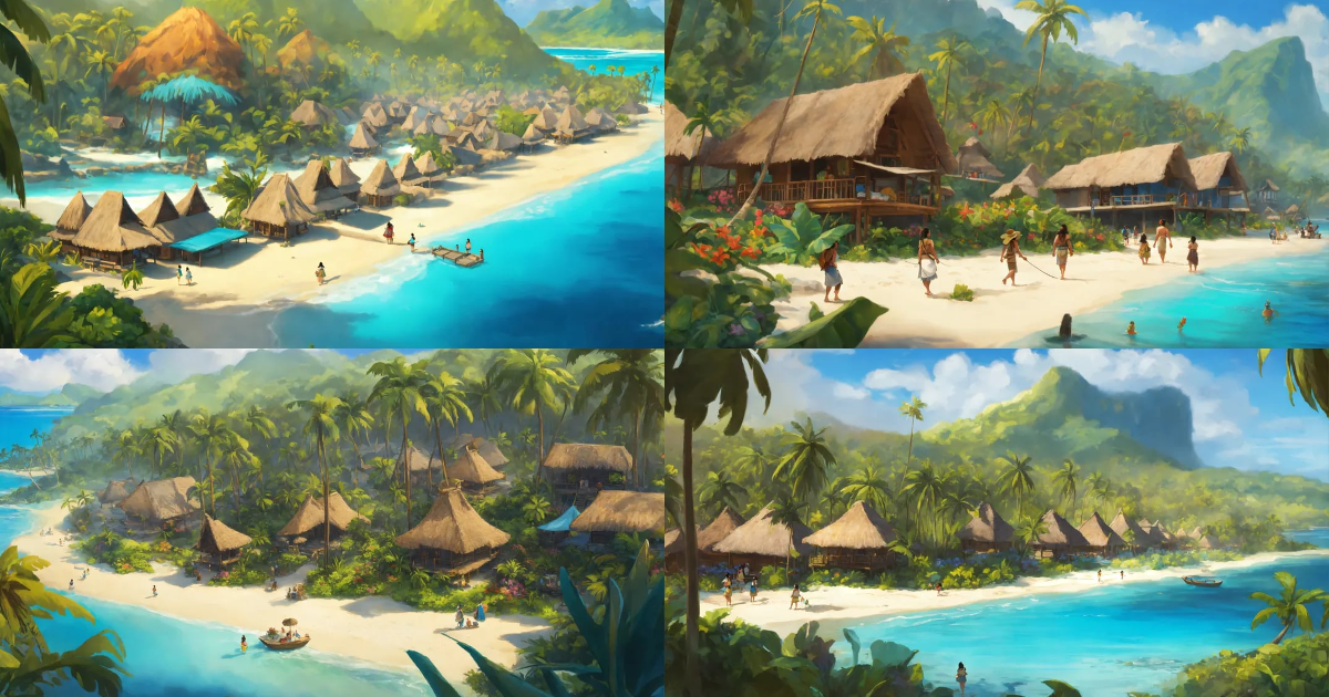 Lexica - Concept art of tropical village, Polynesian, fantasy, moana ...