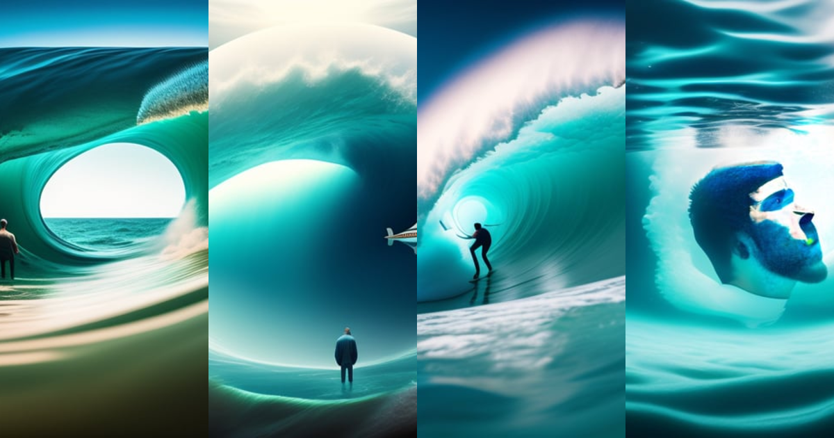Lexica - Man falling into the depths of a ocean of thoughts