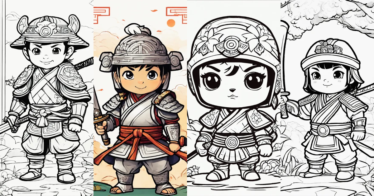 Lexica - Generate a cute LITTLE SAMURAI STUNNING COVERPAGE illustration ...