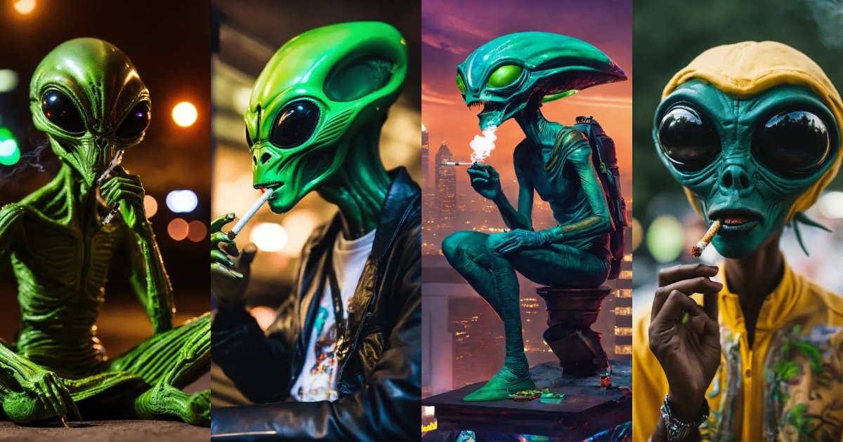 Lexica - Alien, in Atlanta, smoking a blunt