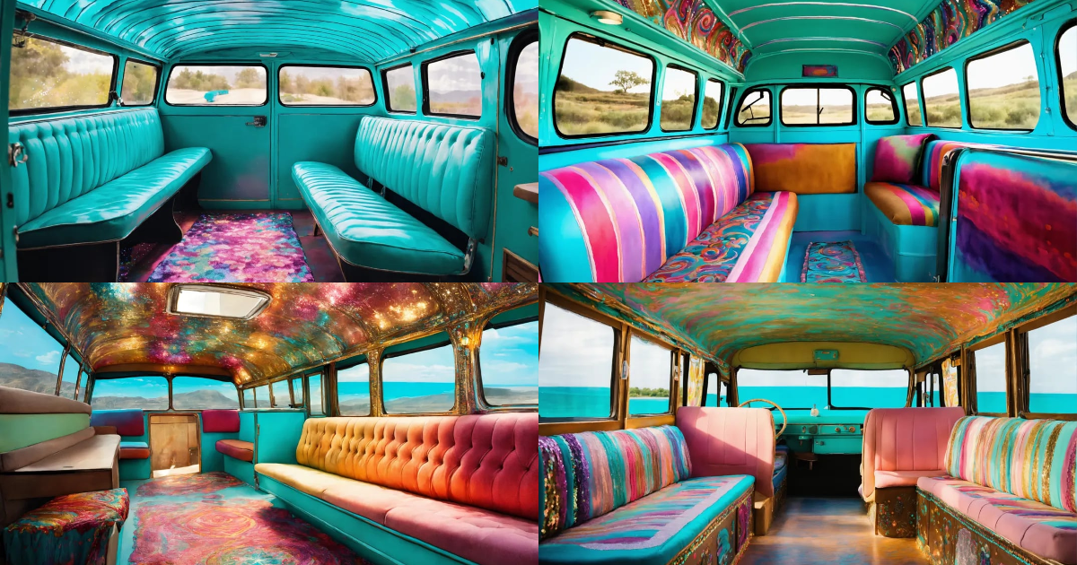 Lexica - Concept art of hyper realistic turquoise Volkswagen bus ...