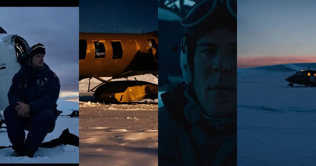 Lexica - Ghost-pilot sitting near crashed plane in Antarctica. Many ...