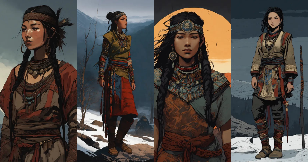 Lexica - Illustration of a young Sámi woman in the style of Bernie ...