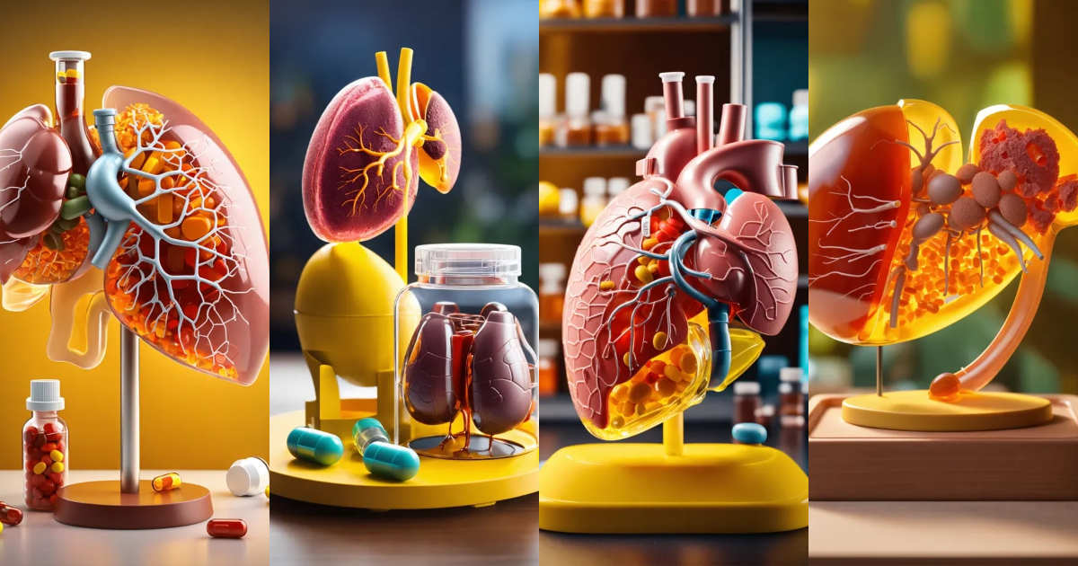 Lexica - Plastic 3d model of human liver and gallbladder on a stand. On ...