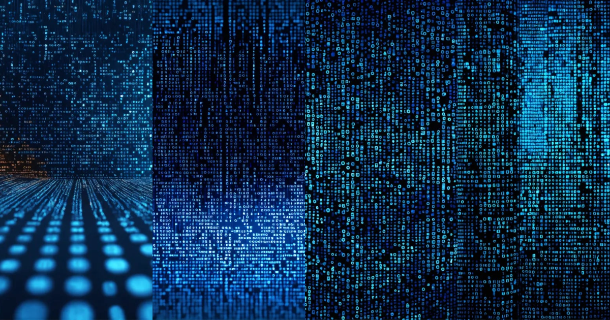 Lexica - 8K Binary Code Abstract Background dans Blue Color