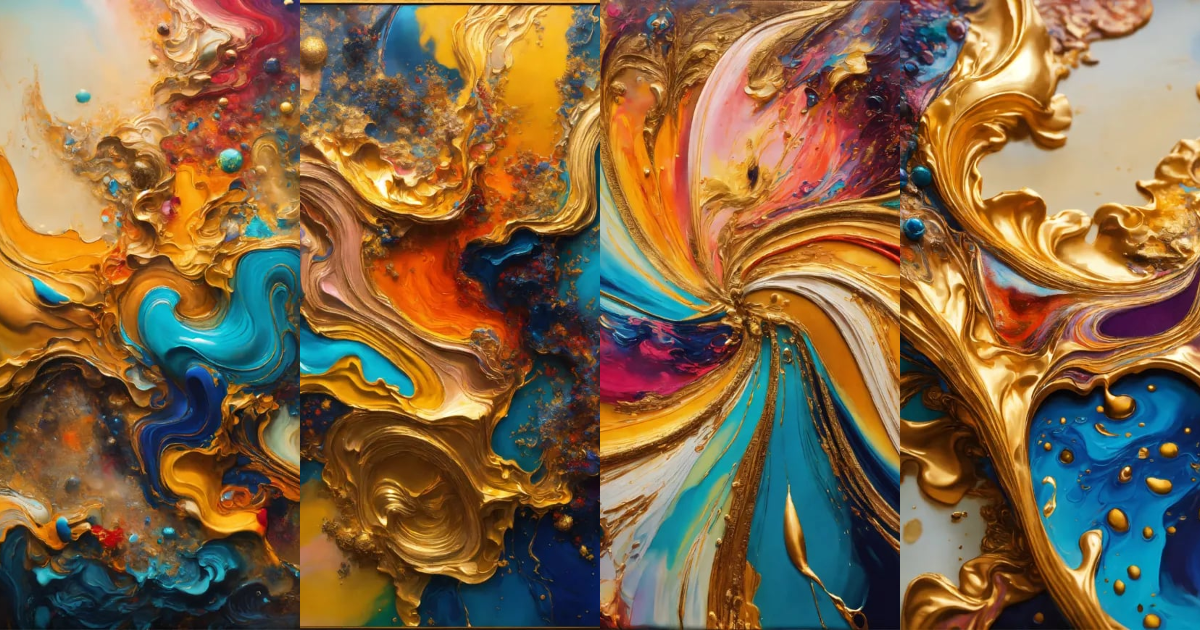 Lexica - Colorful abstract painting oil and water complex complicated ...
