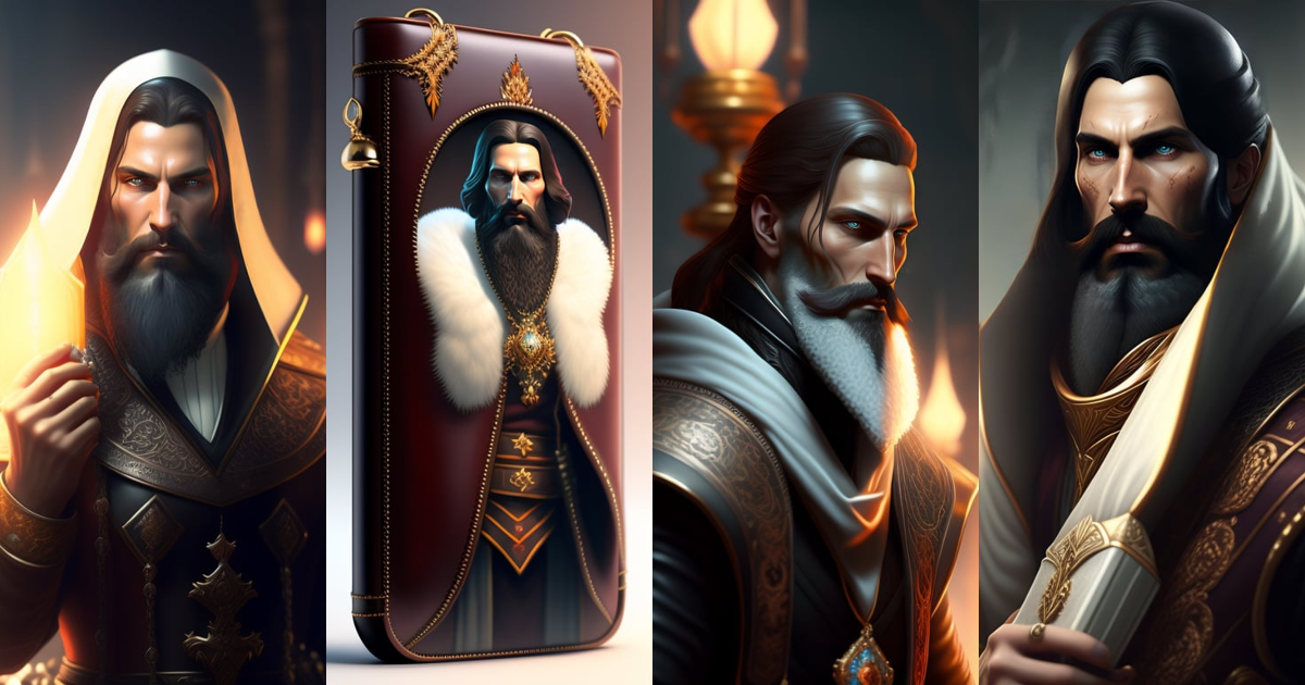 Lexica - Rasputin holding a leather pouch of white powder, necromancer ...