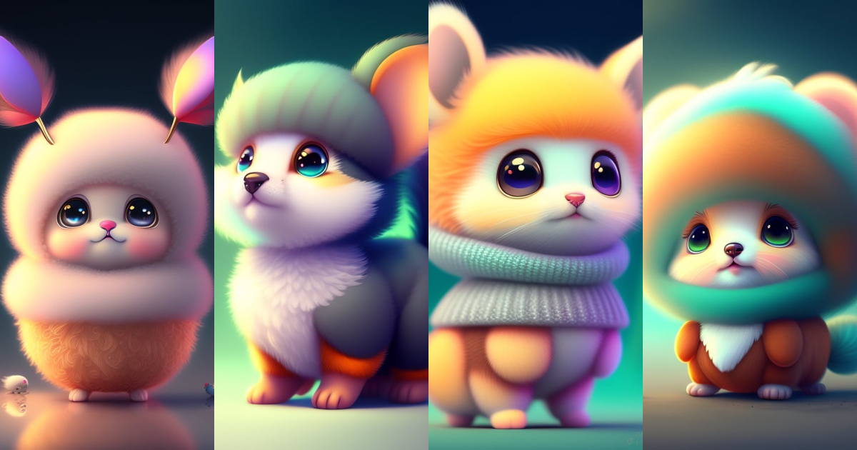 Lexica - Cute and adorable cartoon fluffy baby rhea, fantasy, dreamlike ...