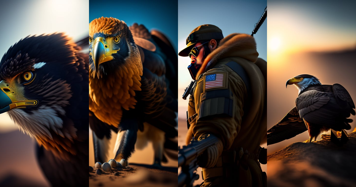 Lexica - Award winning photo of sniper eagle, takes aim, in position ...