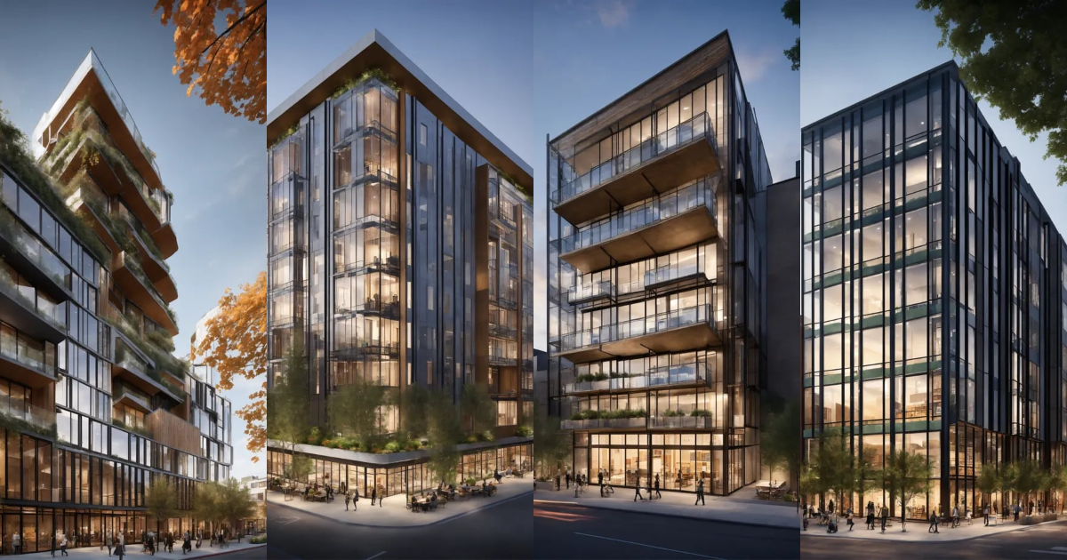 Lexica - Midrise podium building design Building massing Divide ...