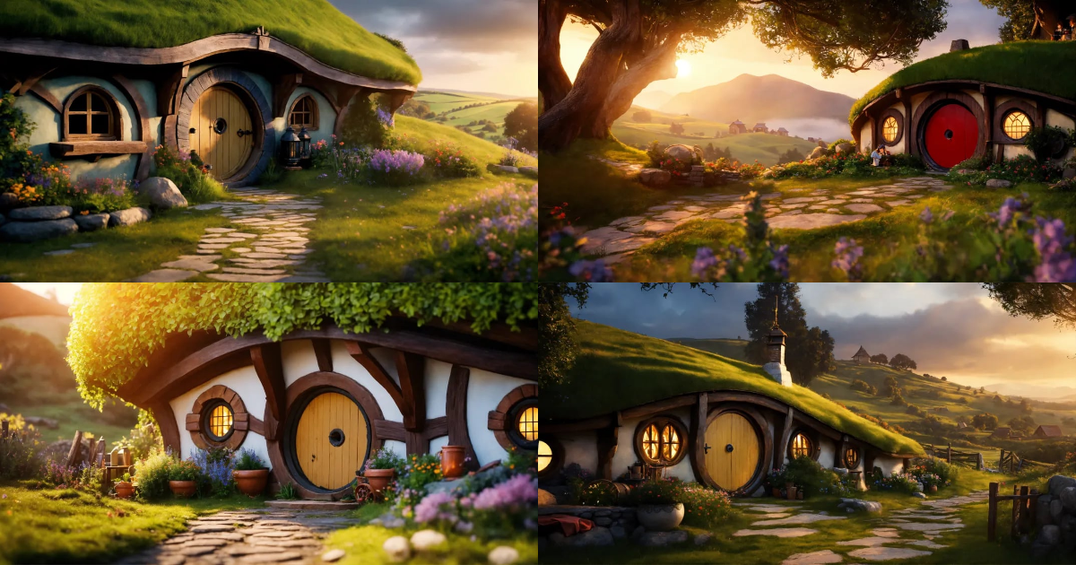 Lexica - Epic shot of the shire, a hobbit hole, ultra detailed, calm ...