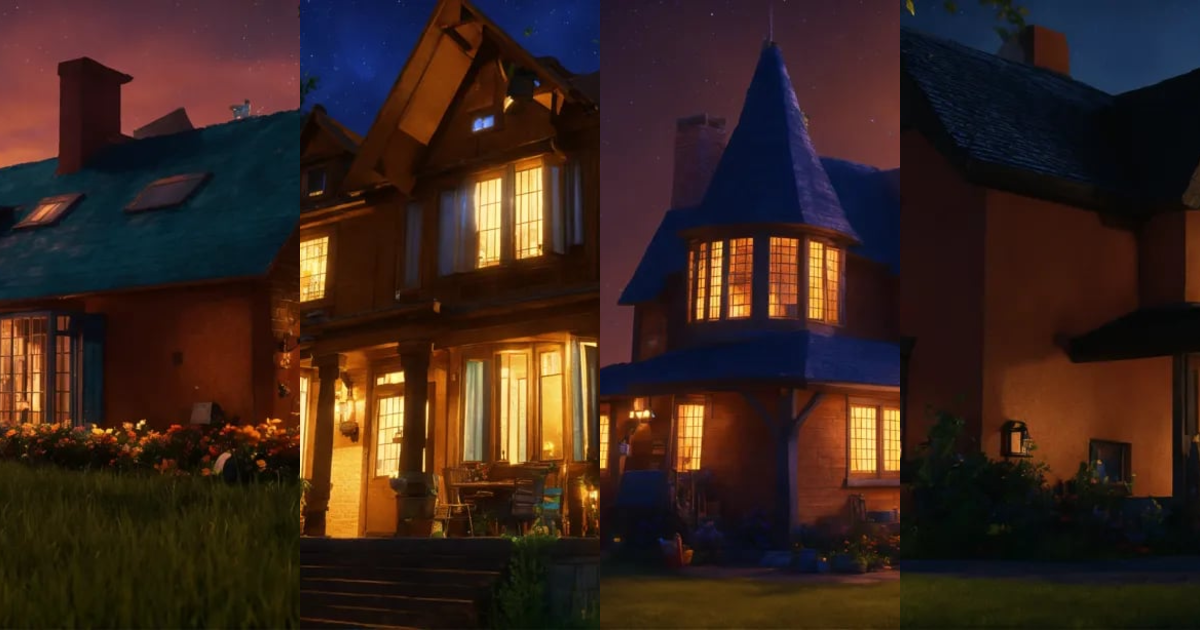 Lexica - CGI. 3D pixar house exterior. 1980's. less saturation ...