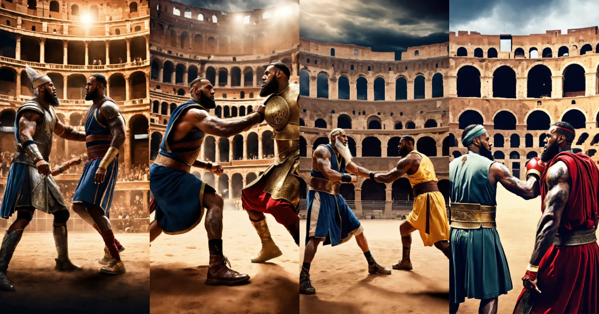 Lexica - Photo realistic shot of dumbledore and lebron james fighting ...