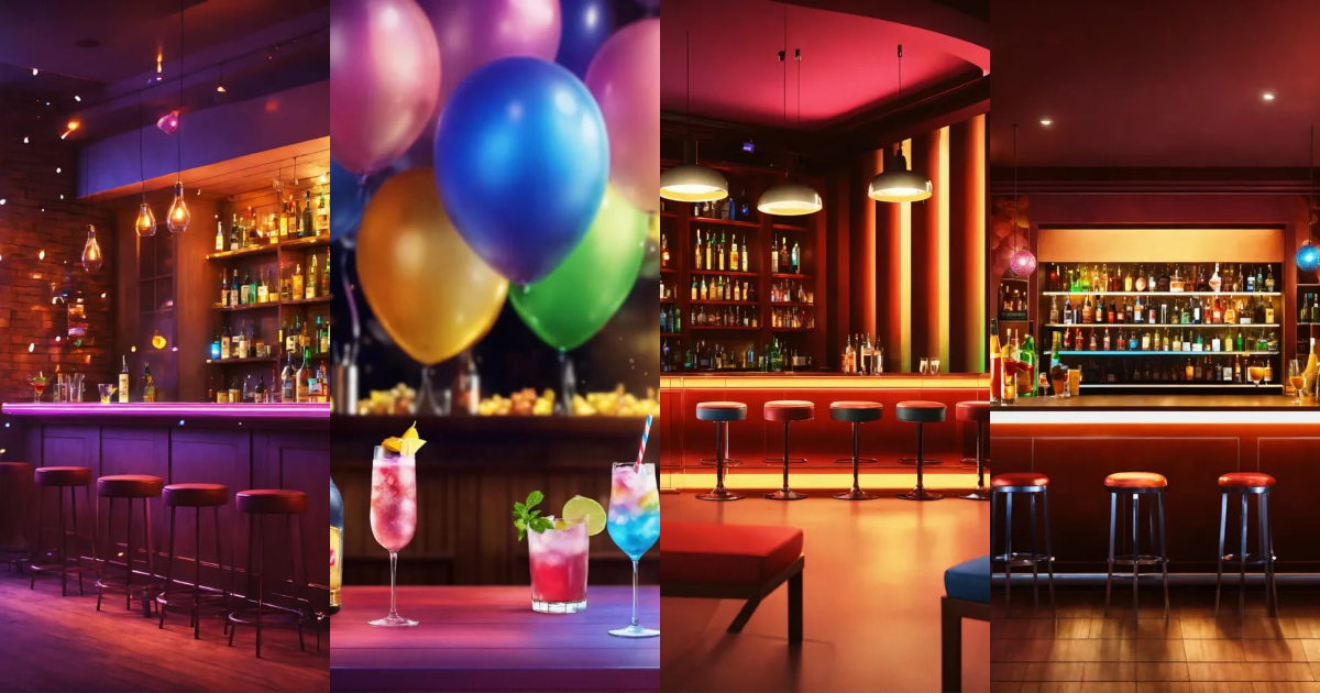 Lexica - Party bar background photorealistic
