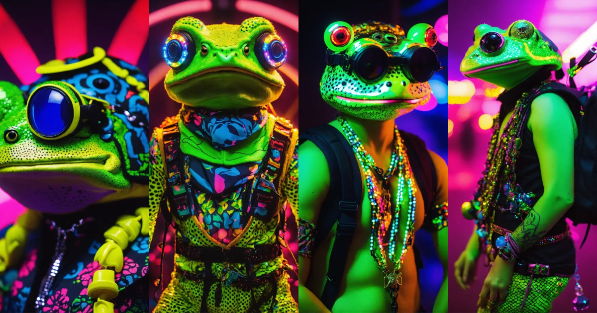 Lexica - Fashion Shoot of Electric Daisy Carnival Raver cyber punk ...