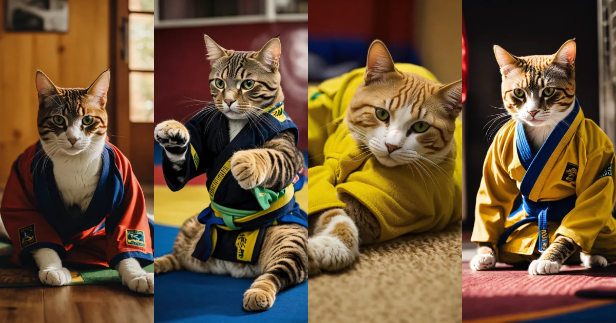 Lexica - Cat doing Brazilian Jiu Jitsu