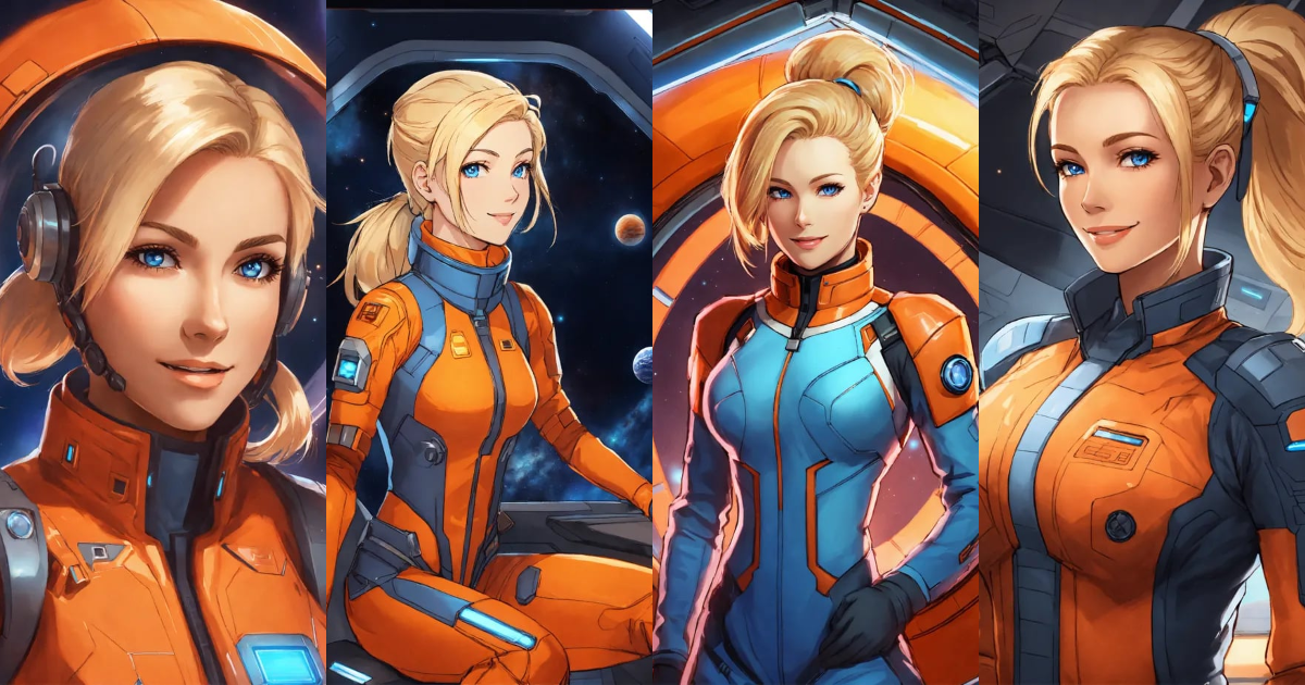 Lexica - Full body of a beautiful female space captain in her mid 30s ...
