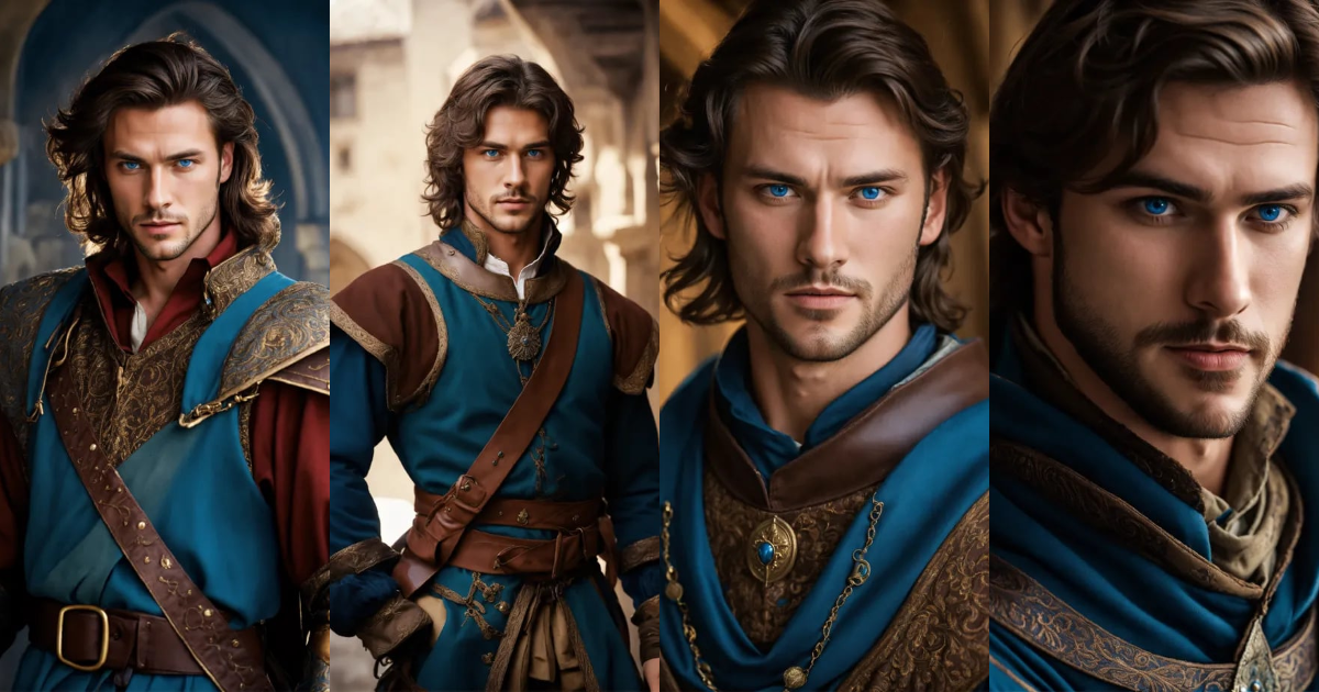 Lexica - Very handsome man, blue eyes, brown hair, courageous, count ...