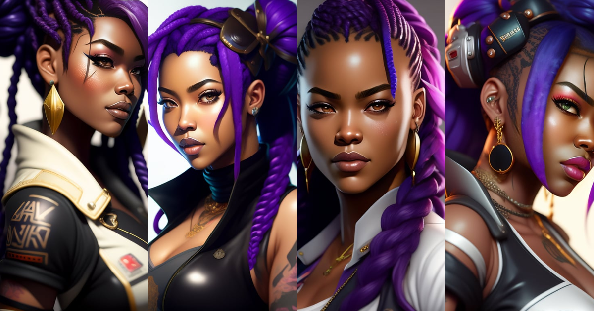 Lexica - Full-body portrait jinx from league of legends braids grunge ...