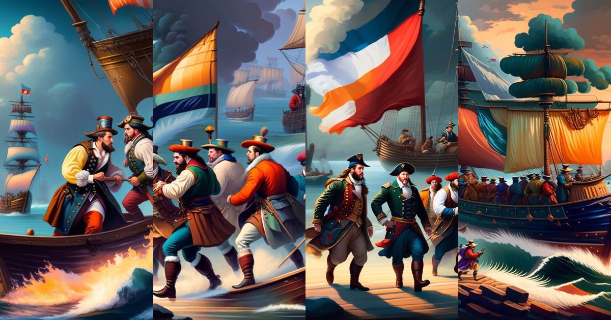 Lexica - Scene Description: A depiction of the Boston Tea Party ...