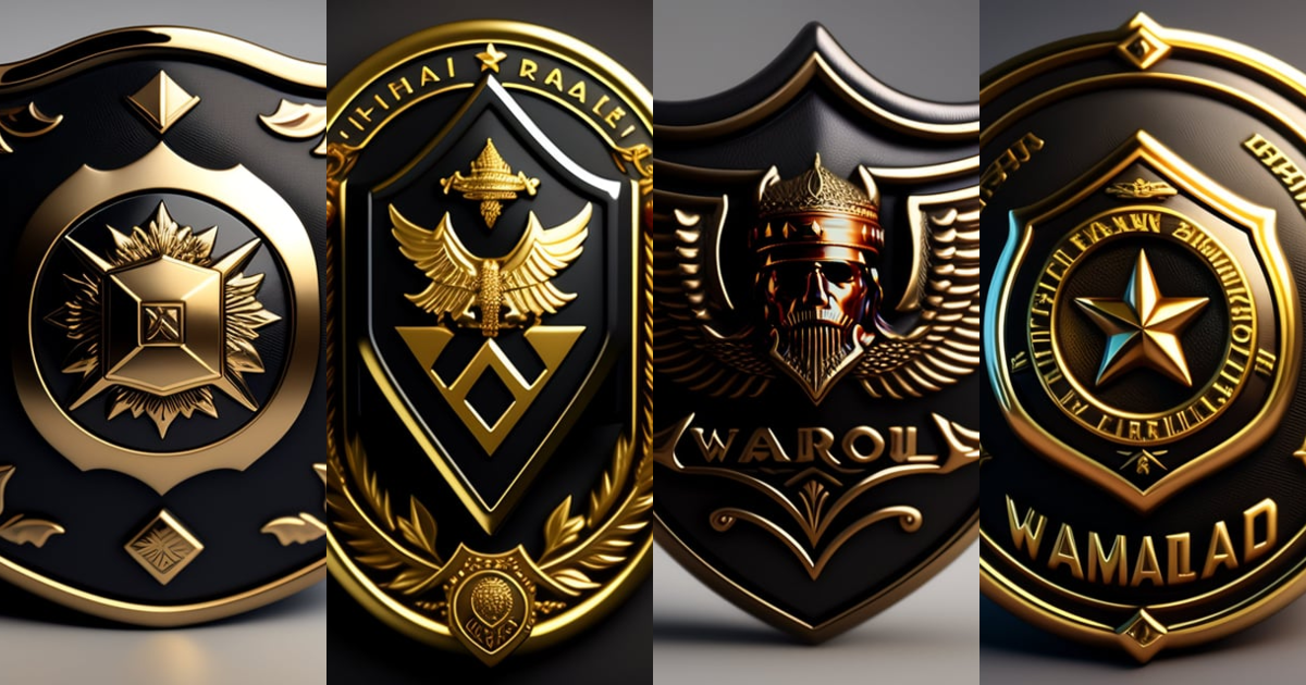 Lexica - Warlord badge, ultra realistic, ultra detailed textures, 3D, 8k