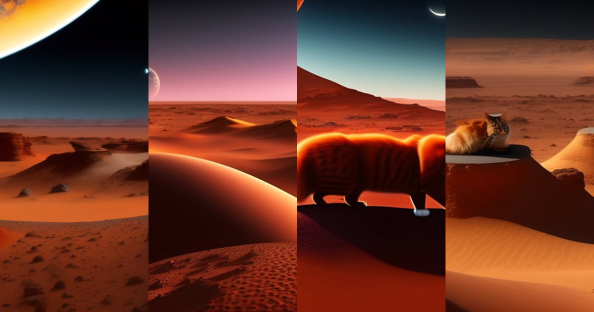 Lexica - "a picture of the first cats colonizing planet Mars"