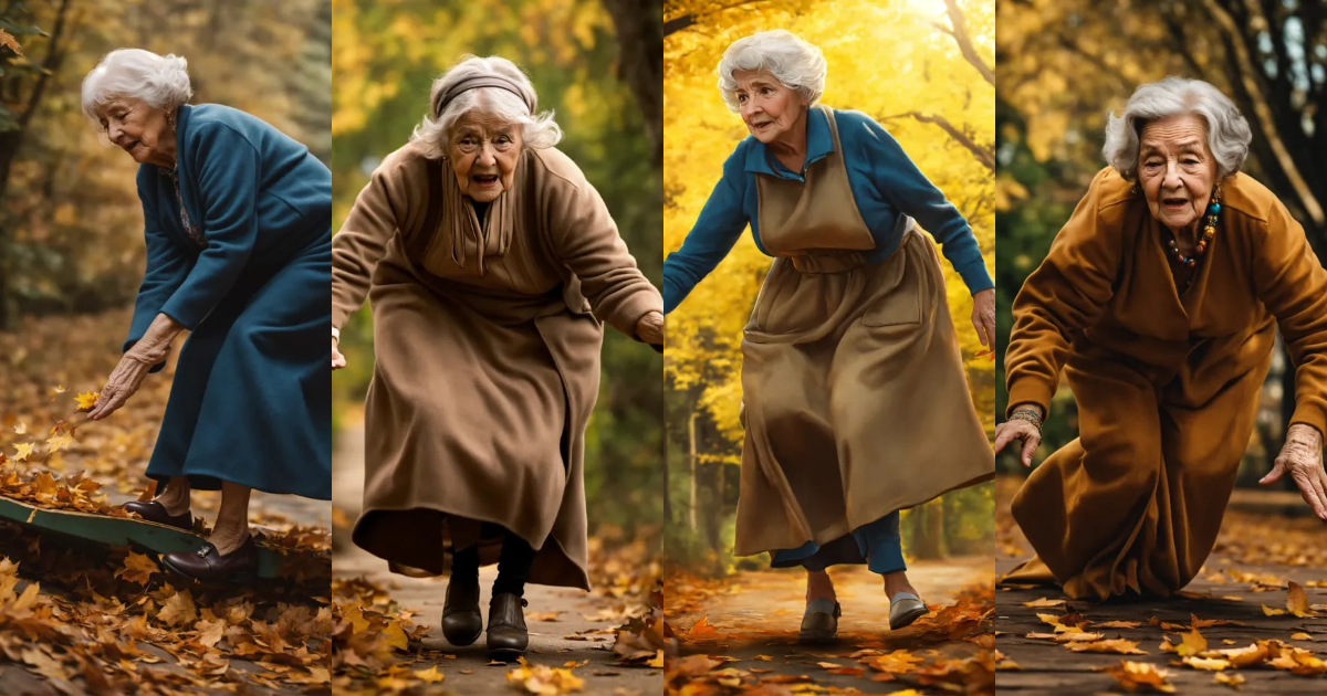 Lexica - A photreALISTIC DEPICTION OF AN OLD LADY TRIPPING OVER AND ...