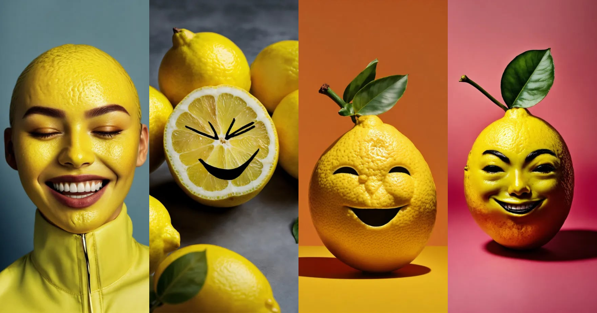 Lexica - A lemon with weird smiling human face, wtf, cover of vogue