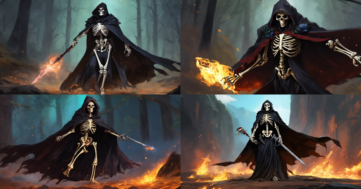 Lexica - Body shot, enraged, boneclaw skeleton contruct monster, with ...