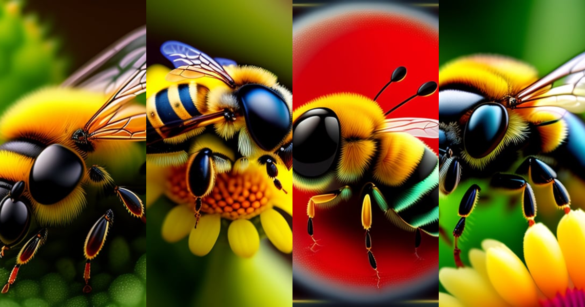 Lexica - Lazy bee looks like a cartoon style red eyes
