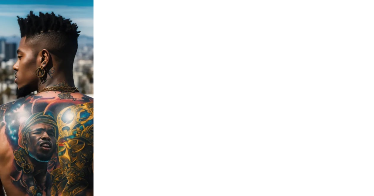 Lexica - Sky view rapper, "Daylyt" spawn tattoo on face looking over ...