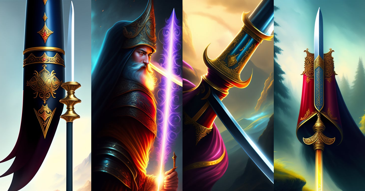 Lexica - A painting of wizard sword digital art, hd