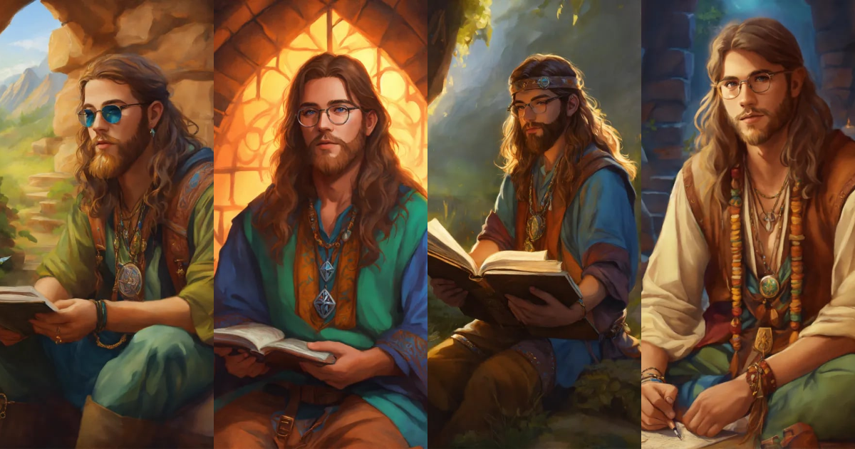 Lexica - Hippie mormon youth pastor realistic drawing fantasy dungeons ...