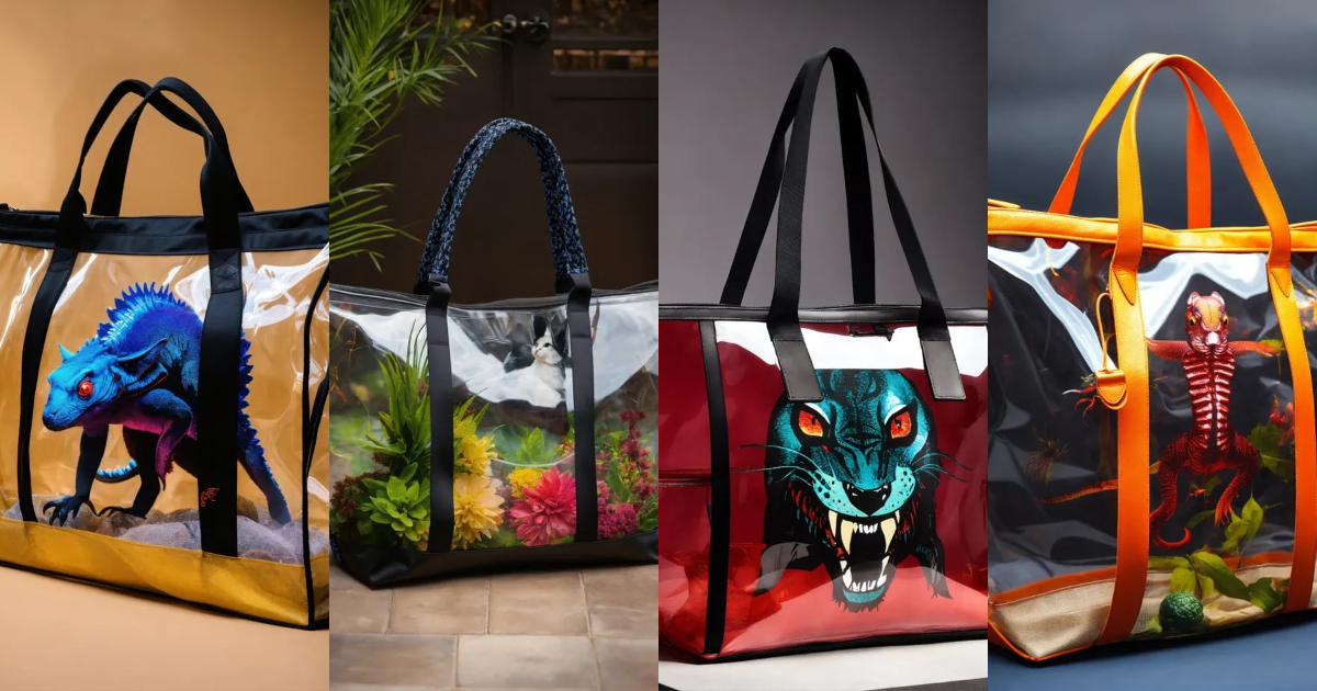 Lexica - Transparent weekender tote bag without straps with chupacabra ...