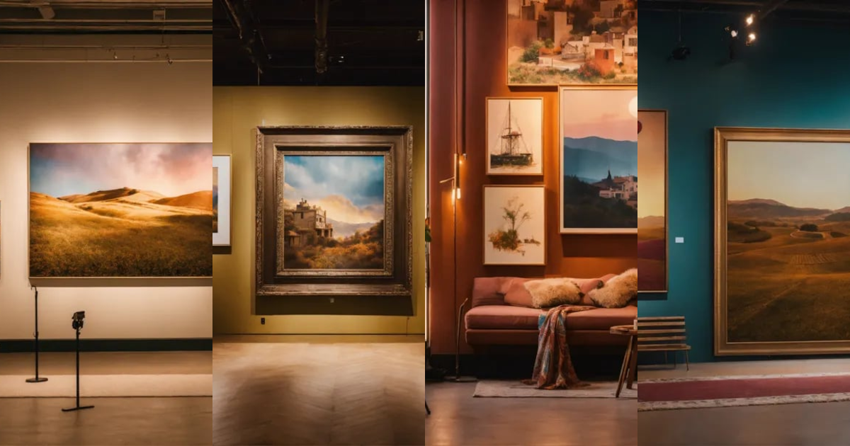 Lexica - Wall art mockup photograph in a art gallery, shot on a Sony A7 ...