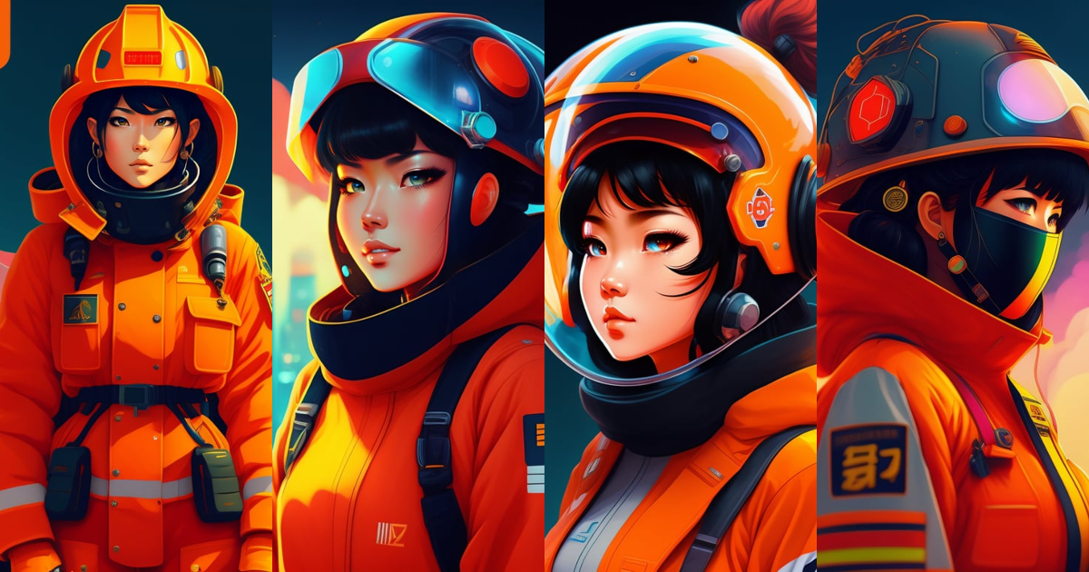 Lexica - A firefighter cyborg ,style of Laurie Greasley, studio ghibli ...